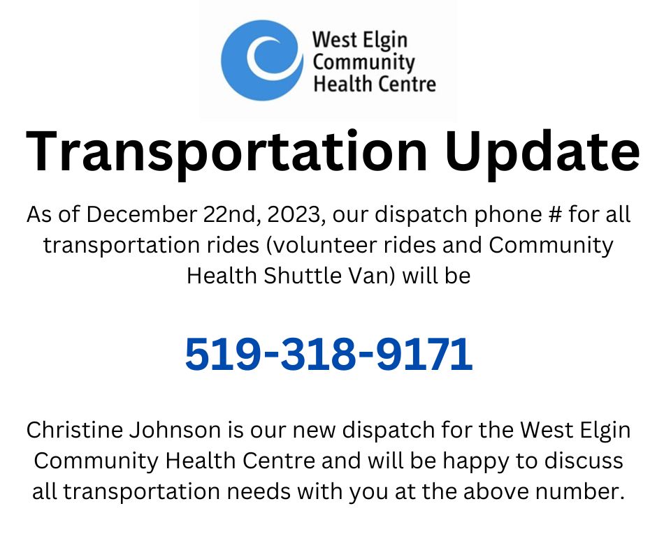 West Elgin Community Health Centre — What's New